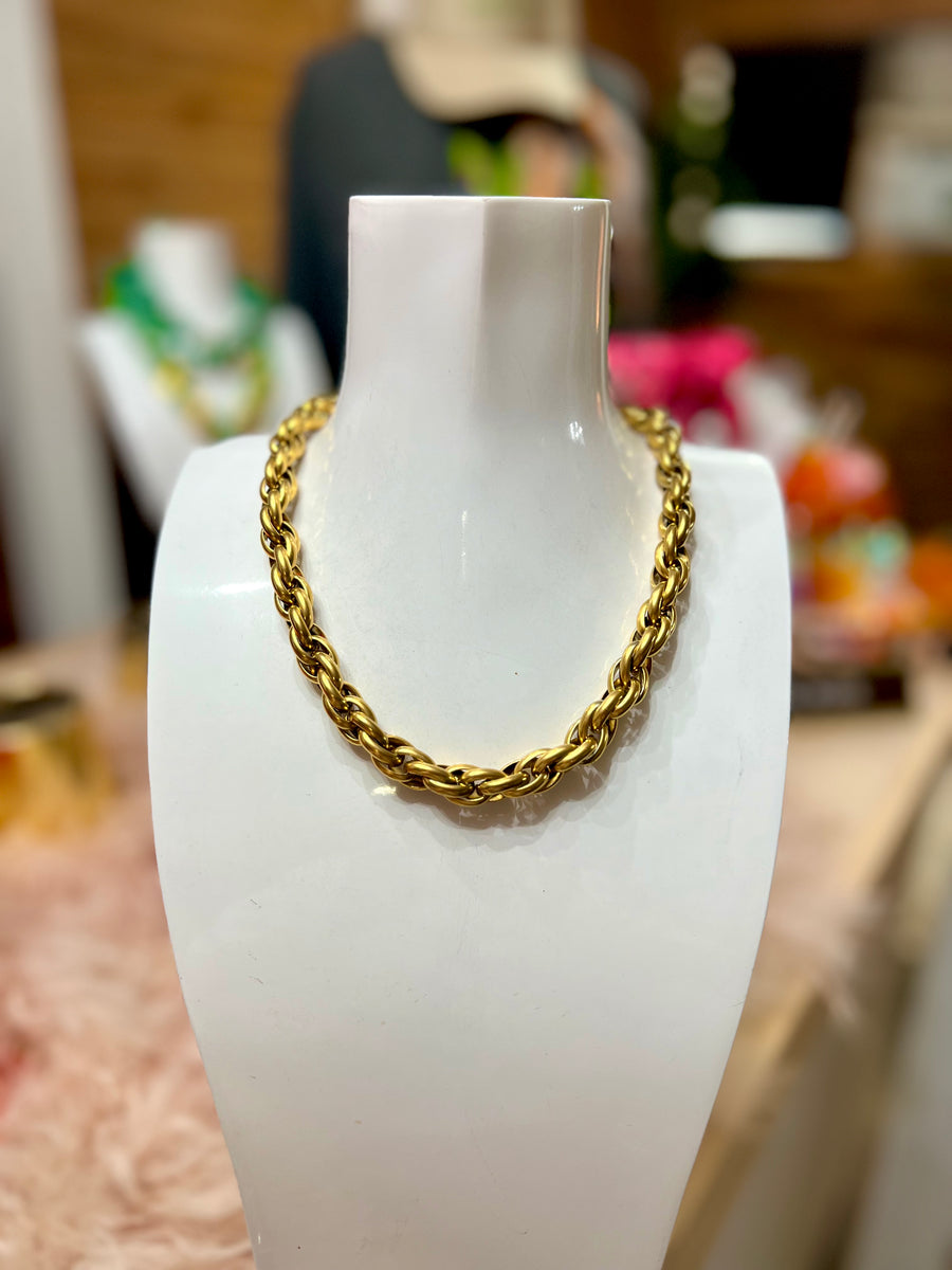 Twisted Gold Chain Necklace – Wild Honey TX